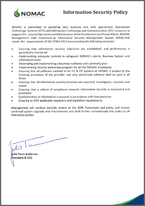 NOMAC | NOMAC Policy